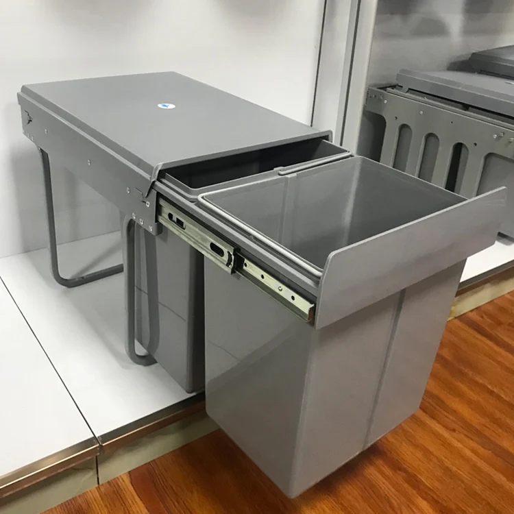 20L Plastic Rectangular Recycle Dustbin - Built in Waste Bin