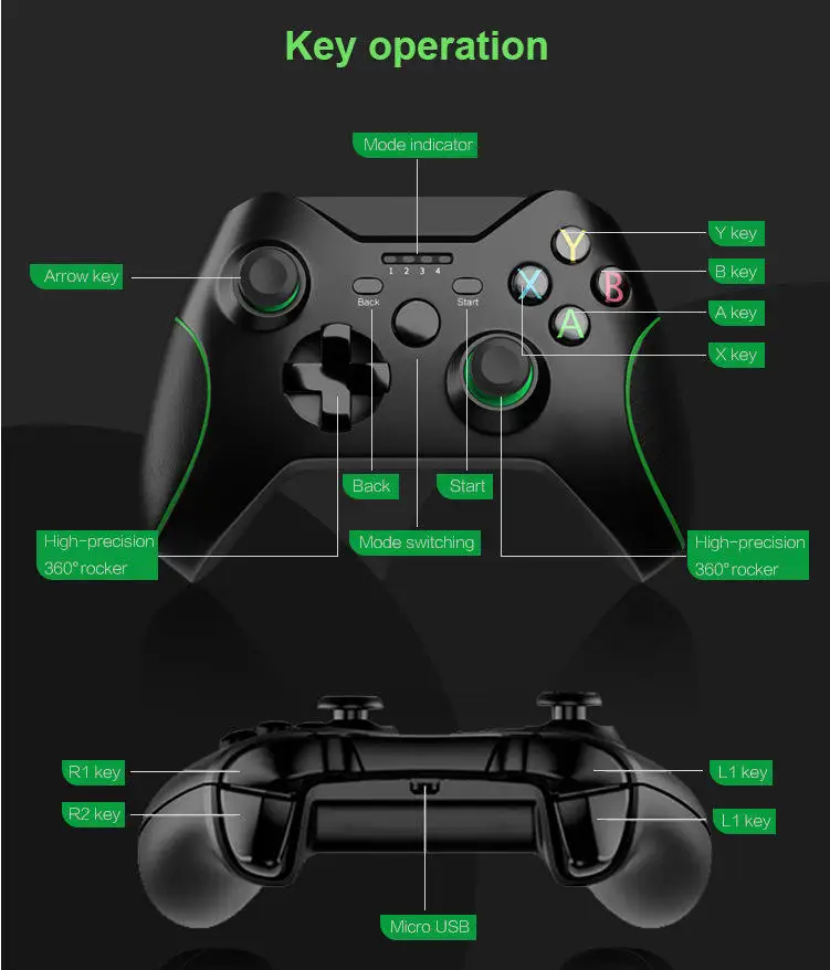 High Quality Wireless Joystick Double Shock Mando Gamepad Console Game ...