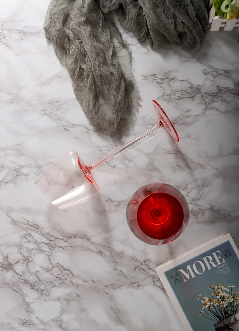 Large Red Wine Glasses - Elegant Slanted Rim Design