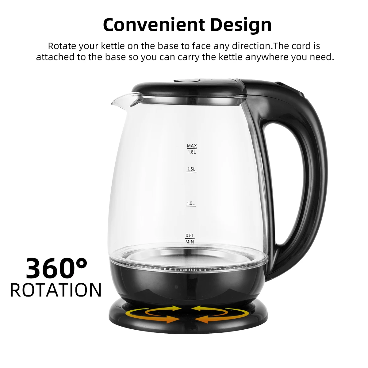 1.8l Smart Glass Electric Kettle For Home Appliance Fast Water Boil ...