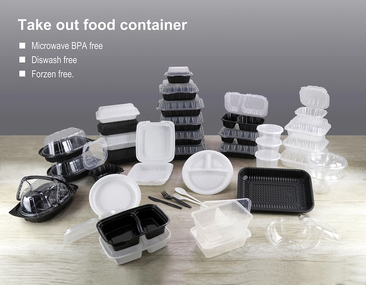 Eco-Friendly Takeout Disposable Food Containers Mfpp 3 Compartment ...