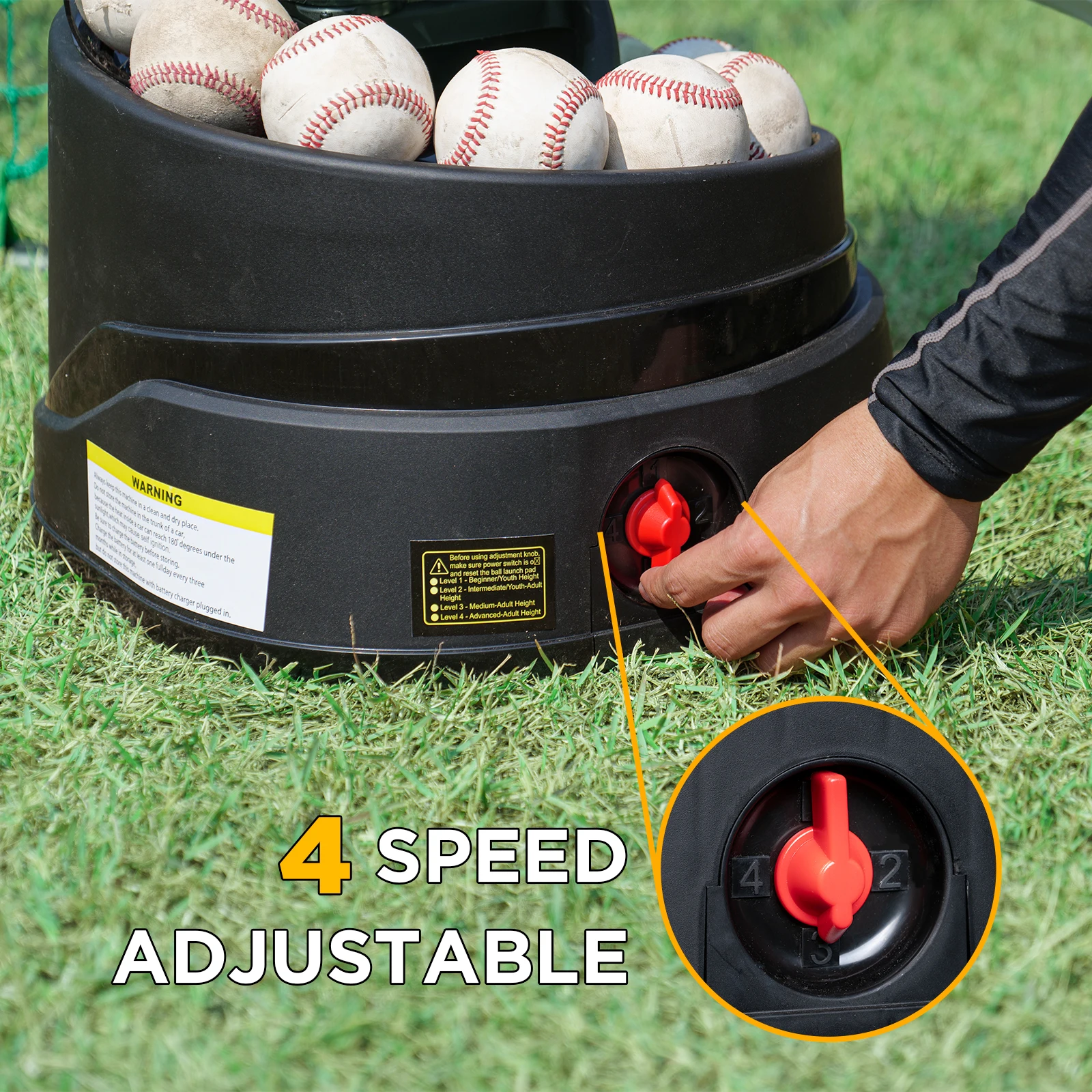 Furlihong 6902BHA Baseball/softball Toss Machine - Rechargeable ...