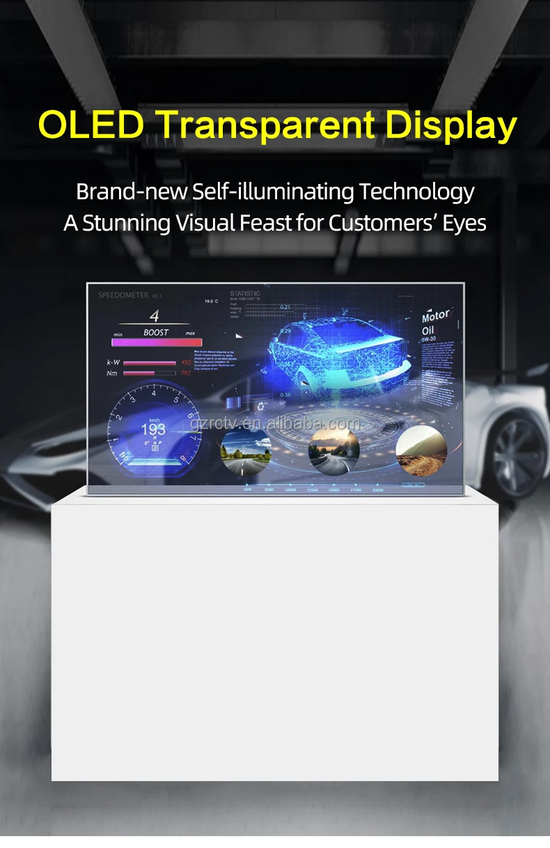 55 Inch Transparent OLED Touch Screen Digital Kiosk OLED Transparent ...
