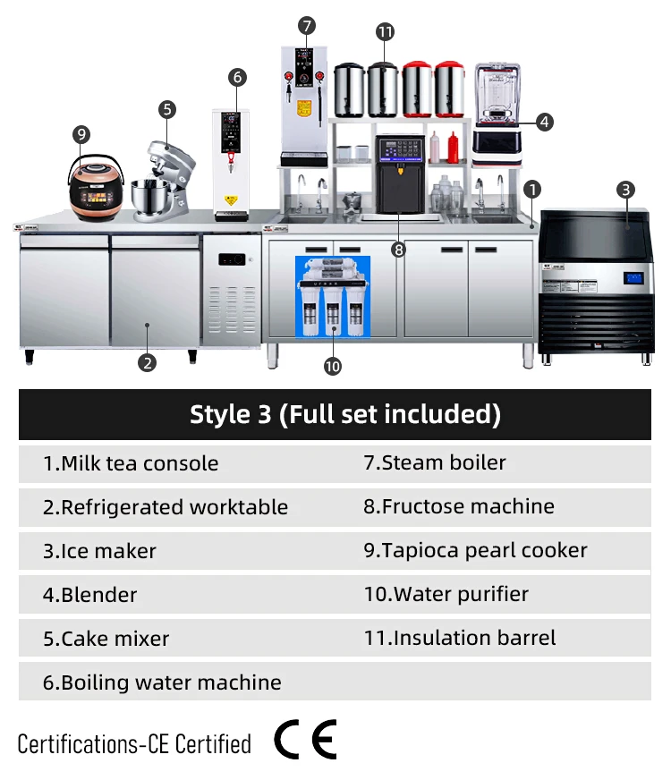 HENGZHI 304 Stainless Steel Bubble Tea Machine Work Table