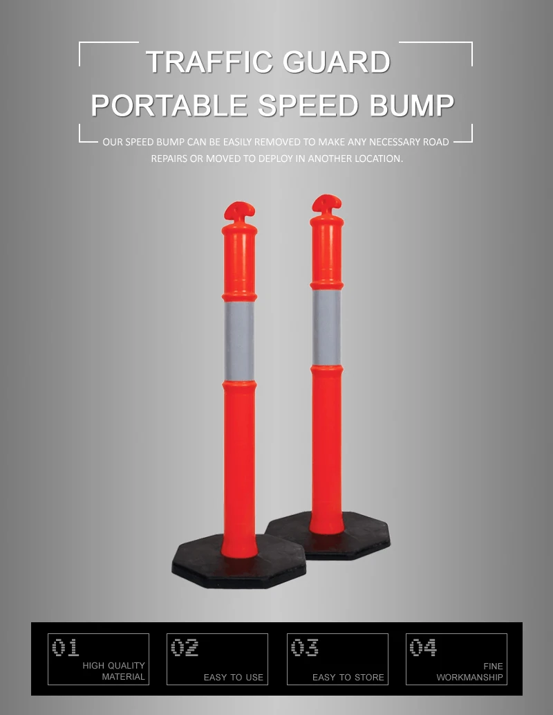 Yellow Post Barrier Plastic Column Pile Safety Bollard