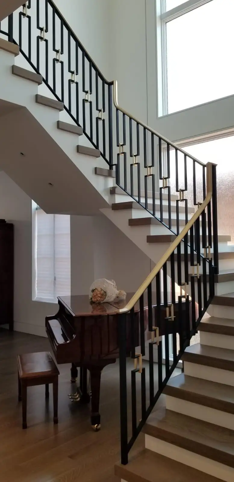 Elegant Wrought Iron & Brass Stair Balusters for Modern Homes