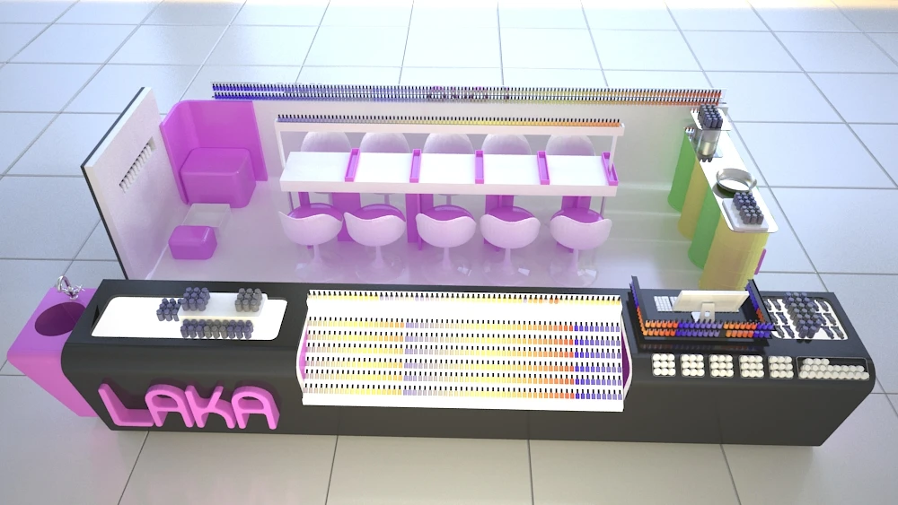 LED Lighting Store Display Rack for Perfume Showcase Product Storage ...