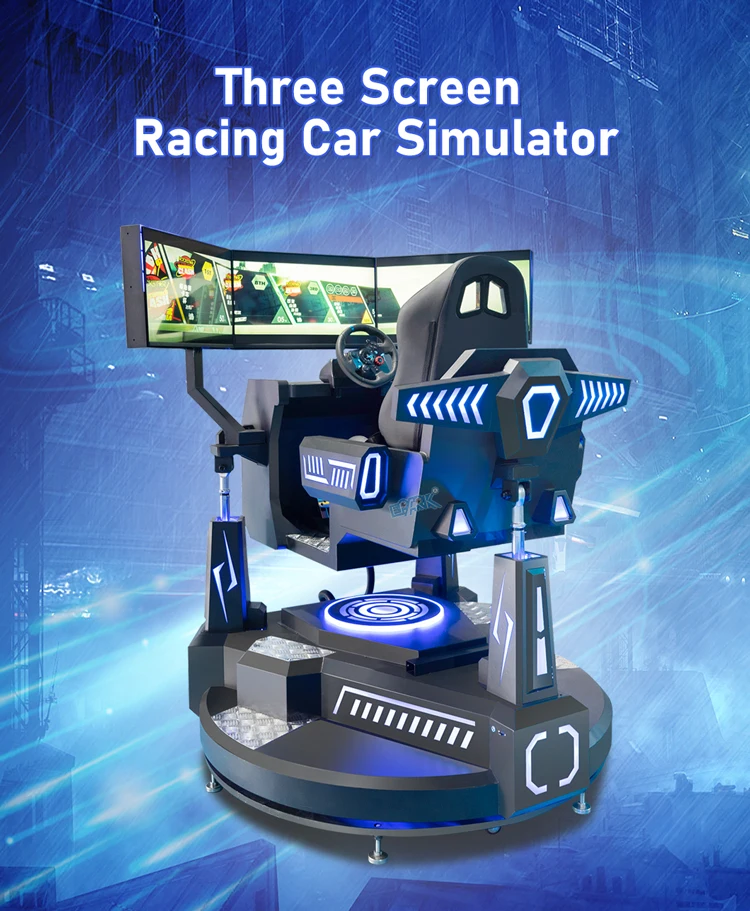 Immerse in Thrill with 3 Screen VR Car Racing Simulator