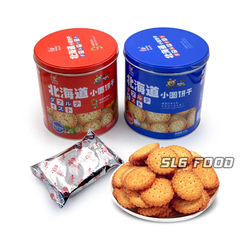 Wholesale Custom Seasalt Mini Round Crisp Salty Biscuit