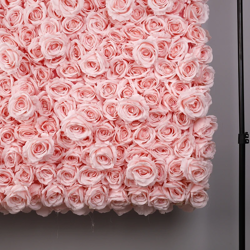 Wedding Stage Pink Rose Flower Wall For Wedding Decoration Artificial ...
