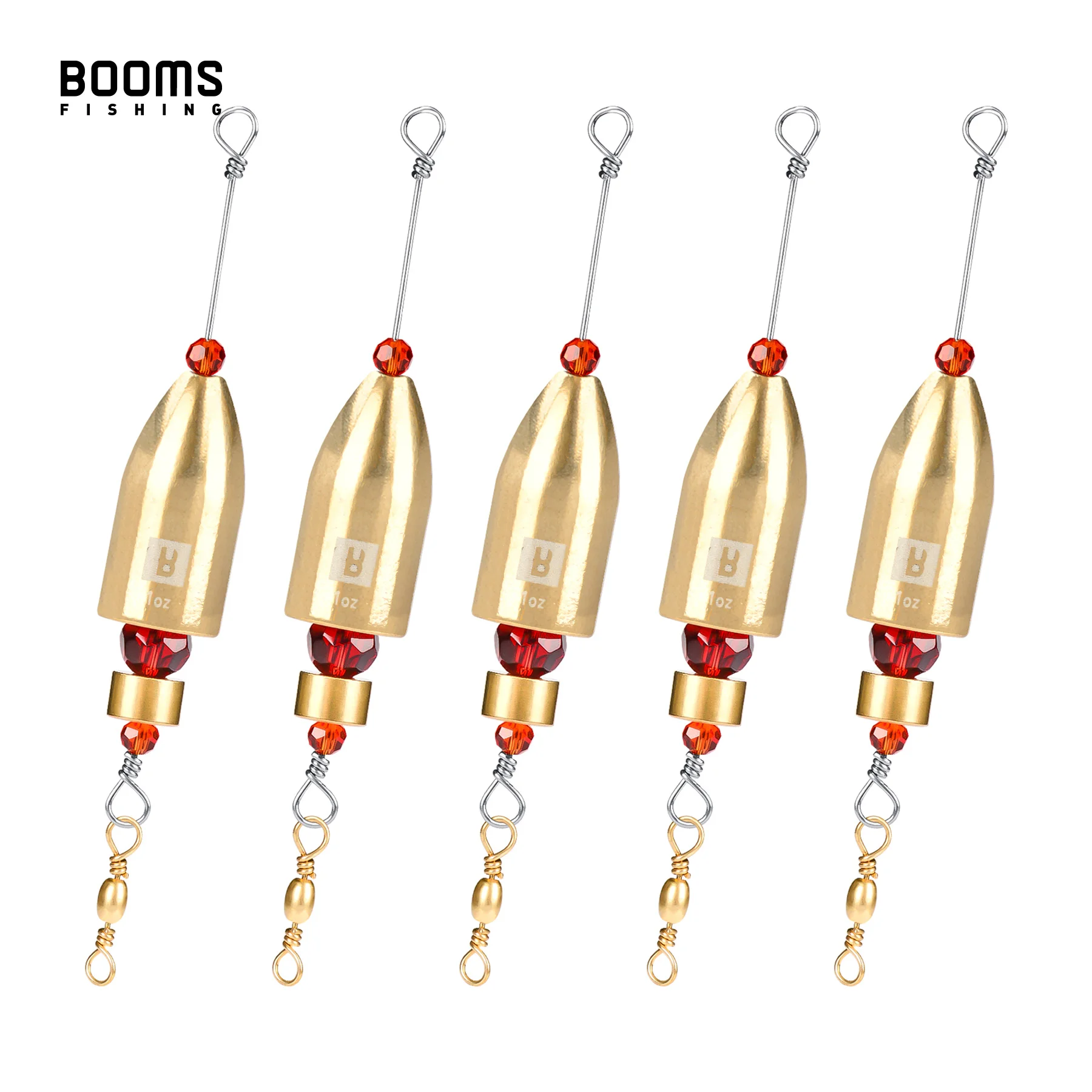 5pcs Brass Pre Rigged Carolina Rigs Kit Crr Fishing Weights Bullet ...