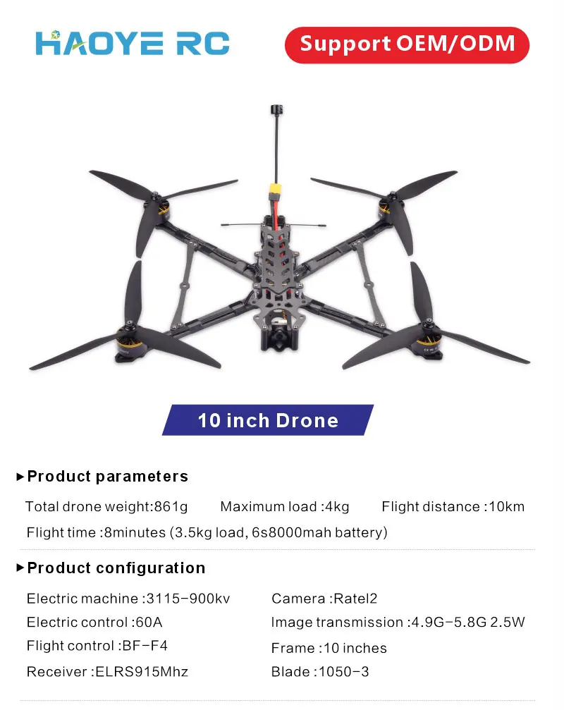 HAOYERC 10 Inch FPV Drone Kit with GPS - Heavy Lift Capabilities
