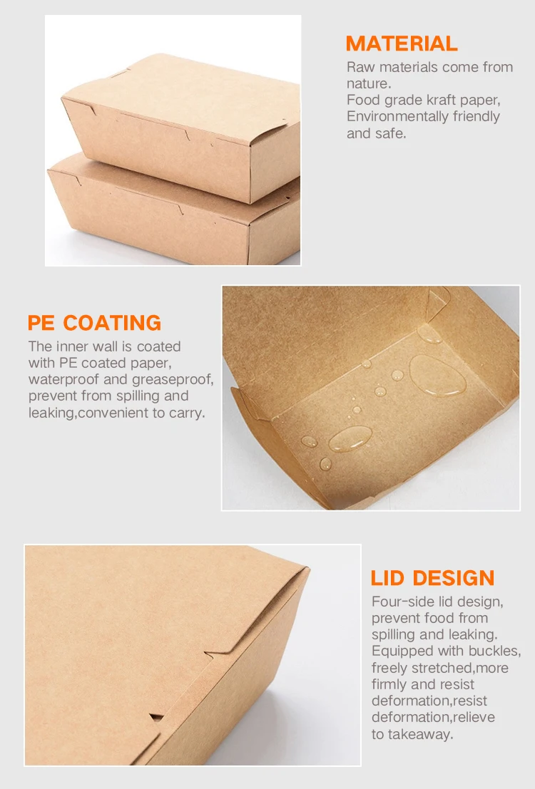 Custom Disposable Food Grade Cardboard Hamburger Packaging