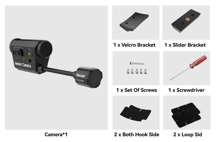 Airsoft Helmet RunCam Helmet Camera Recorder | Velcro And Rail Mount ...