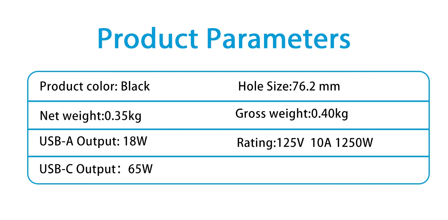 Smart 80mm 65w Desk Outlet Power Grommet Socket Table Round