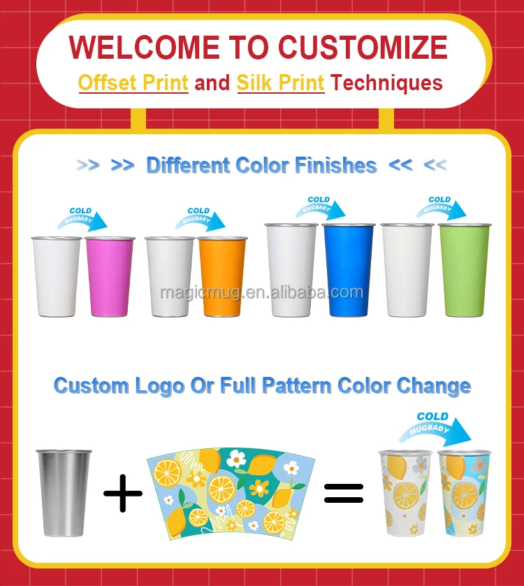 Custom Reusable Beer Mug Coffeealuminum Camp Cold Drink Recyclable ...