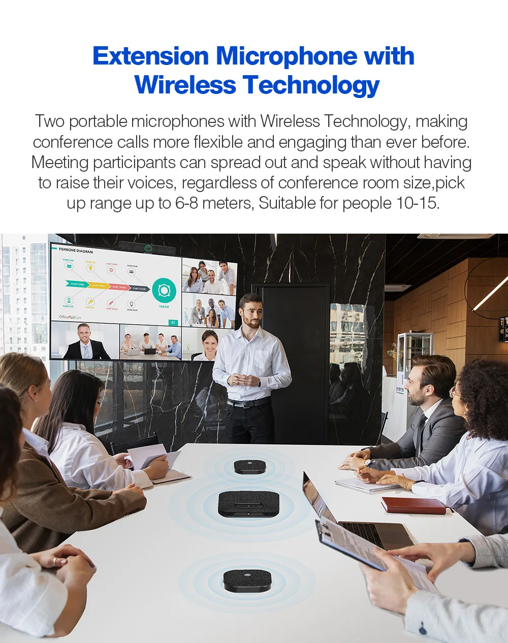 Conference Microphone Wireless System Built In Speaker Cancelling Video ...