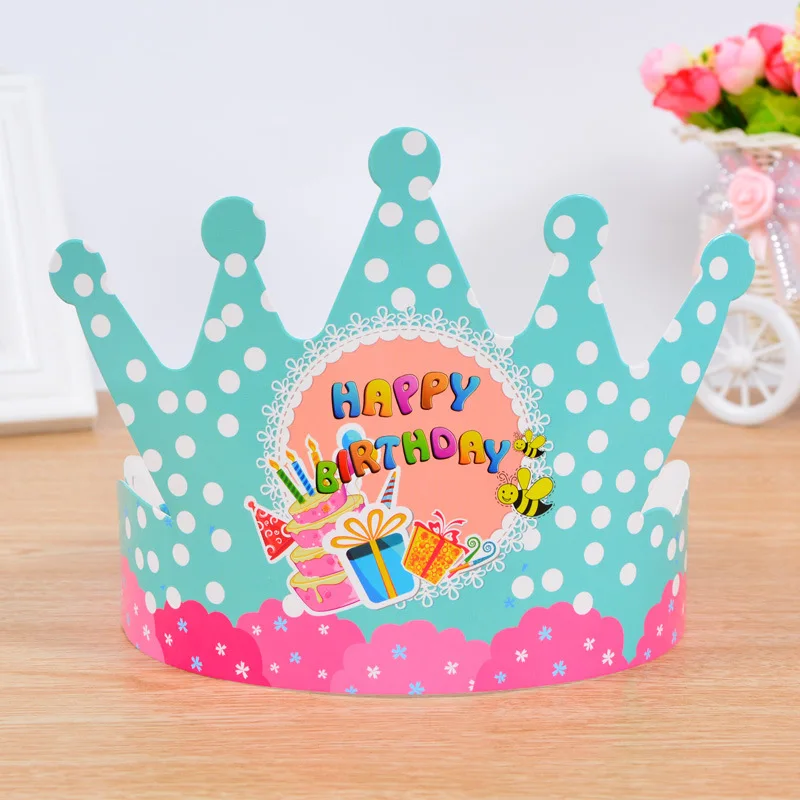 Gold Paper Crown - Happy Birthday Cap for Kids & Adults