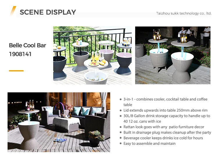 2 in 1 Cooler Pop up Bar Table - Outdoor & Weather Resistant