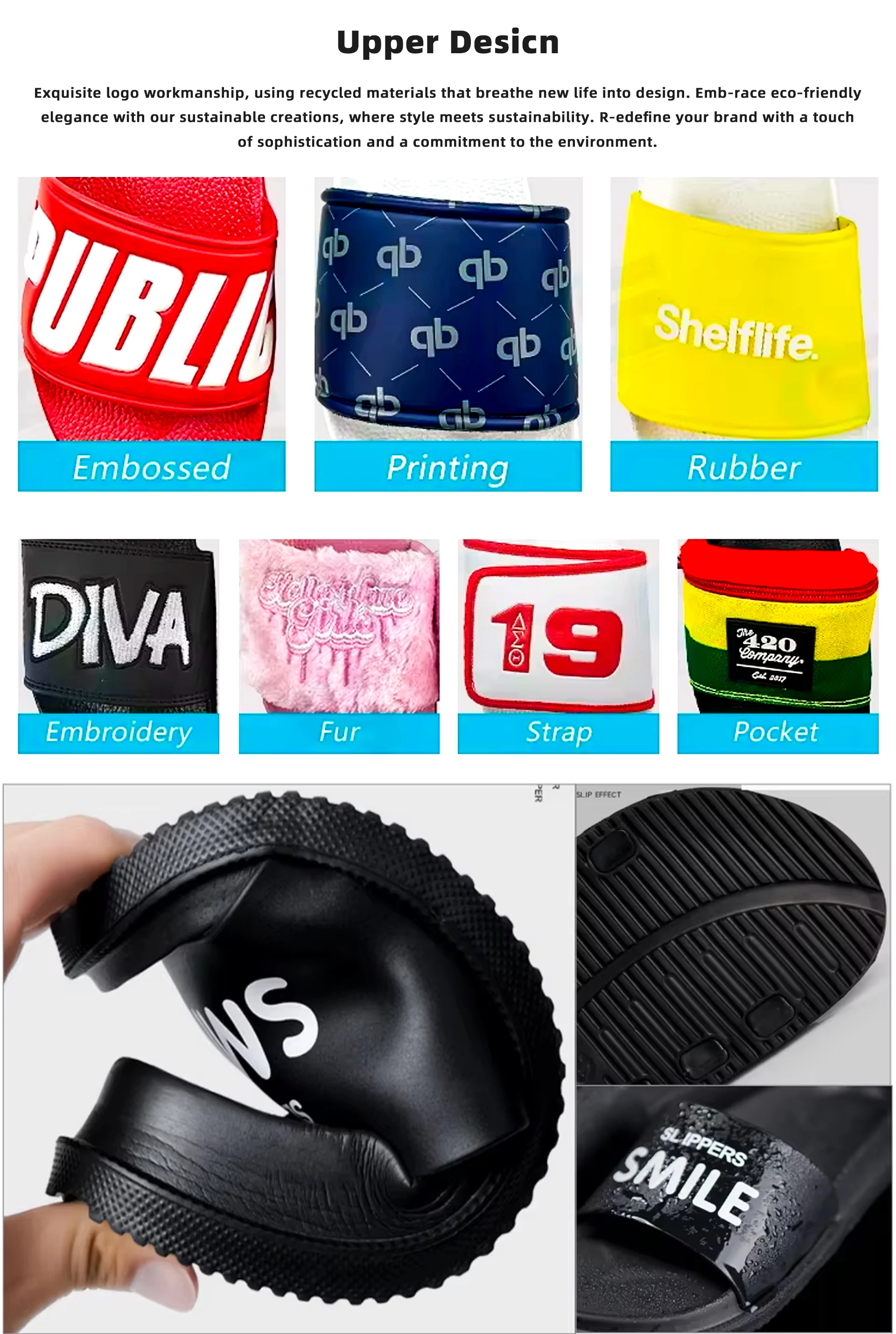 Custom slippers with logo Custom Logo Pantoufles Summer EVA Unisex Anti ...