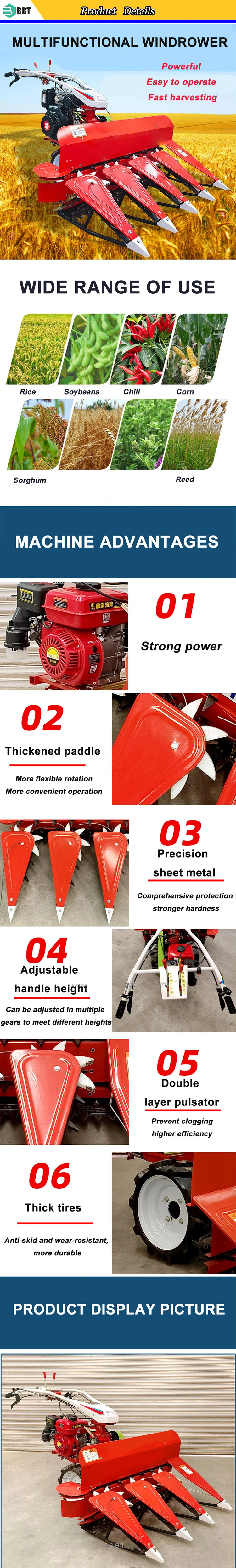 Walking Tractor Mounted Mini Rice Reaper - High Productivity