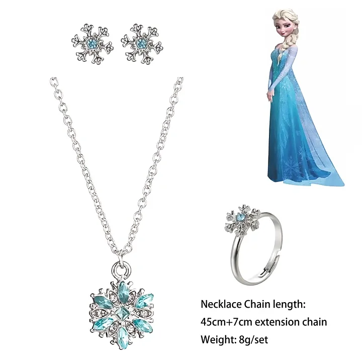 Hot Princess Jewelry Set For Children Gift Alloy Snowflakes Cartoon ...