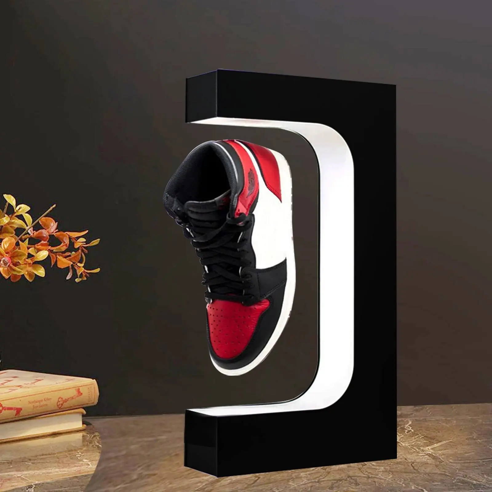 Custom E Shape Base Acrylic Magnetic Levitation Floating Shoes Display ...