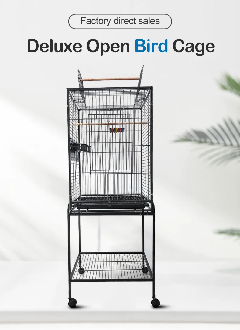 55-inch Rolling Standing Parrot Cage For Mid-sized Parrots Cockatiels ...