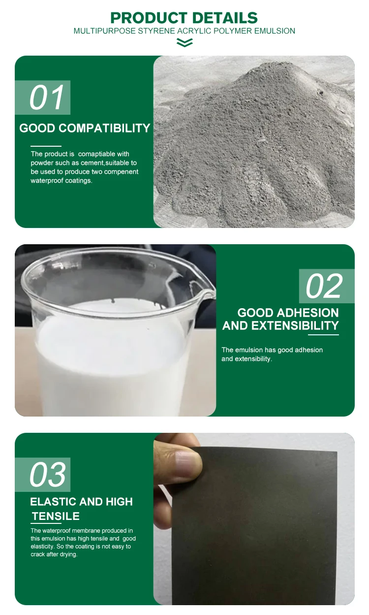 Styrene Acrylic Latex Emulsion Building Waterproof Roof Coating Paint for Cement Acrylic Elastic ...