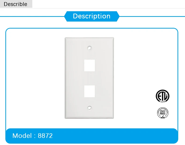 Usa Type Wall Outlet Keystone Jack Socket Rj11 Face Plate Rj45 1 2 Dual ...