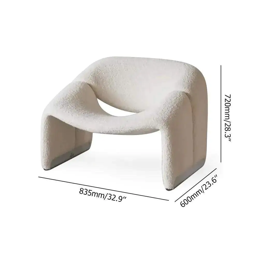 28.3" Modern White Lamb Wool Accent Chair Lounge & Chair - Buy White ...