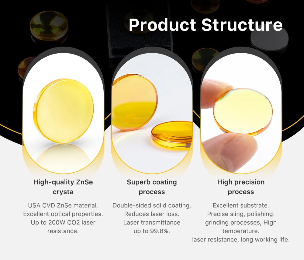 Cloudray Focus Lens USA CVD Znse for CO2 Laser Cutting