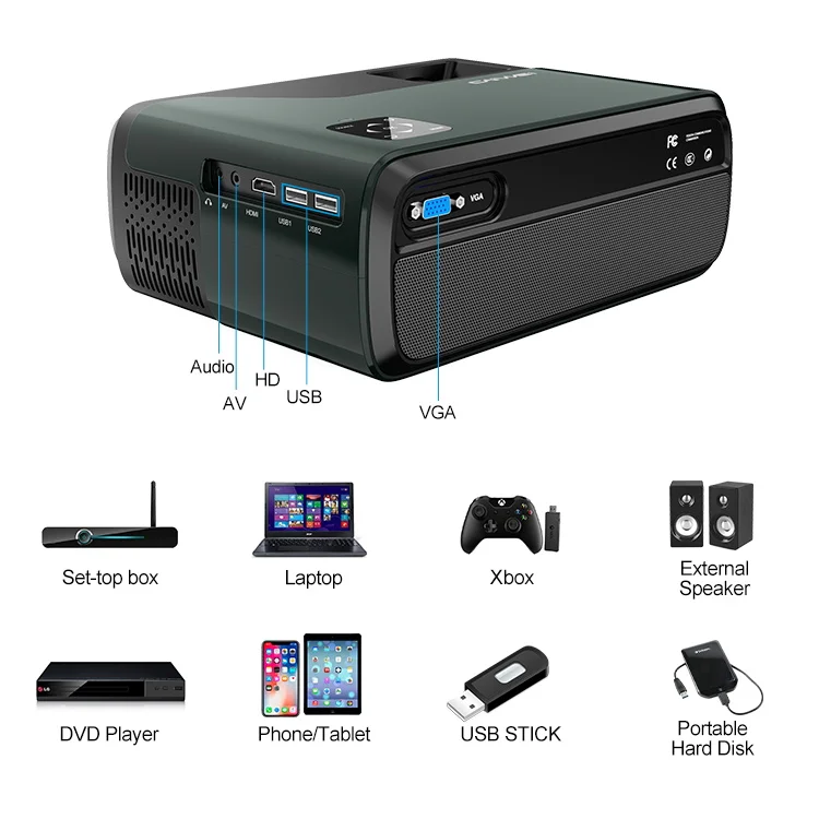 2022 New Portable Support 4k Projector Lcd Home Theatre Projector Smart ...