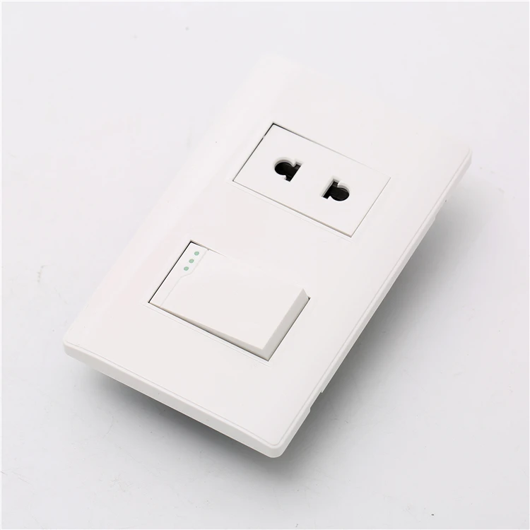 Plastic shell electrical power socket with switch American standard 2 ...