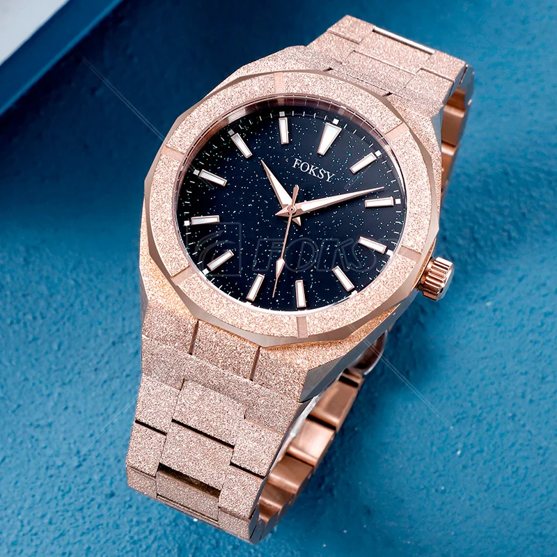 Hot New Trendy Custom Luxury Star Dust Men Frosted Watch - Buy Men ...