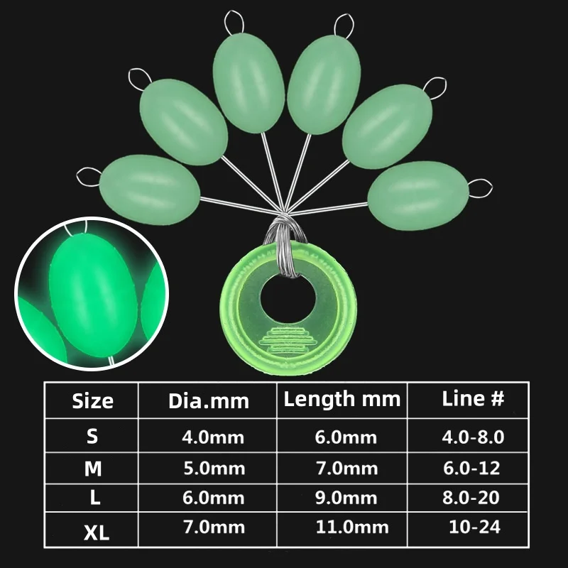 Fishing Bobber Float Rubber Oval Stopper Space Bean Connector Fishing ...