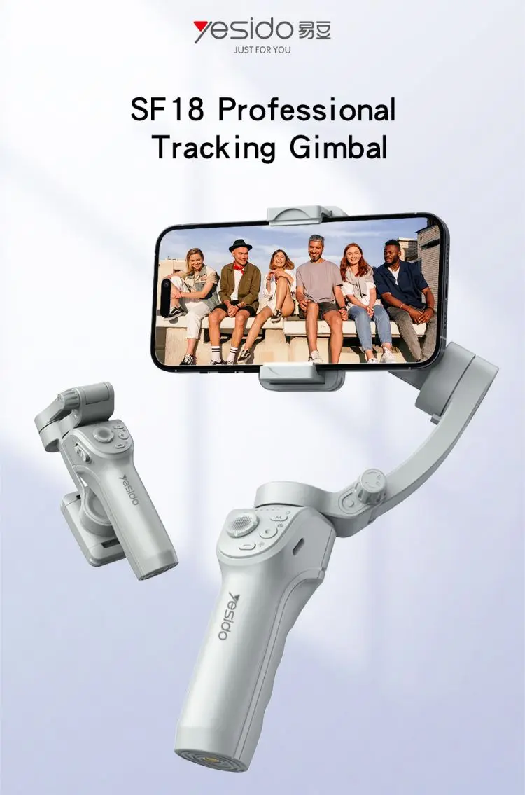 SF18 Smart Mobile Phone Gimbal Stabilizer with 360 Ai Auto Face Tracking