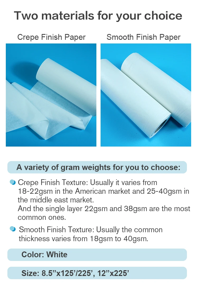 Free Sample Disposable Crepe Texture Headrest Exam Face Paper ...