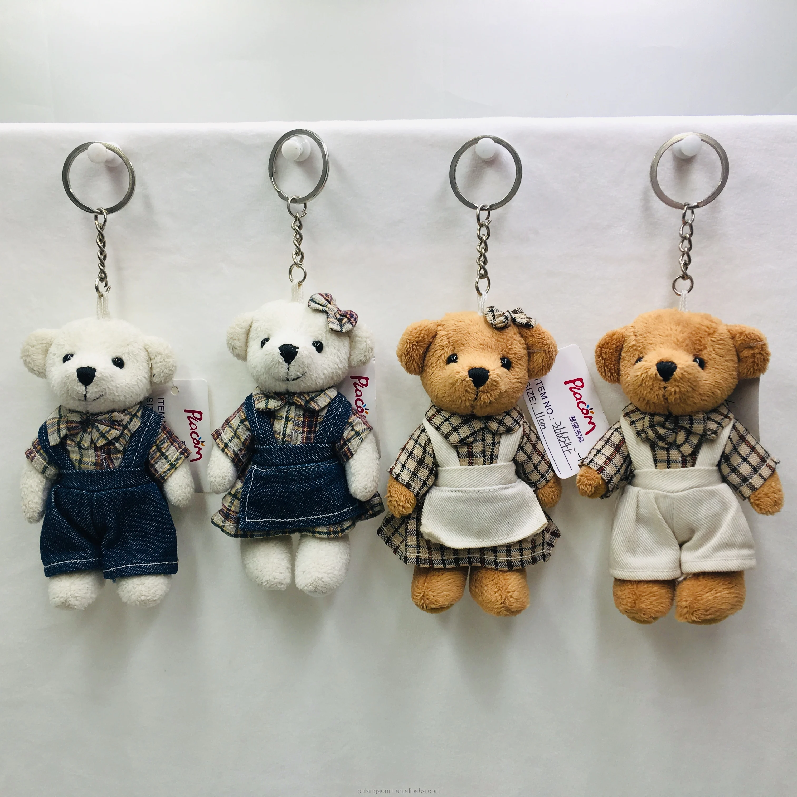Custom Plush Teddy Bear Keychain Soft Toy Bear With Outfit Stuffed ...