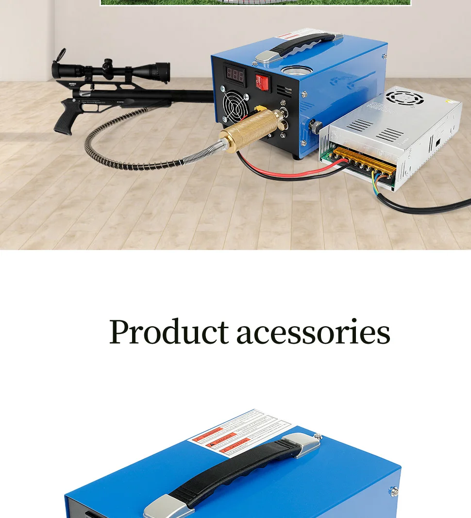 Portable PCP Compressor 4500psi - 12V & 110V/220V Electric Air Pump for ...