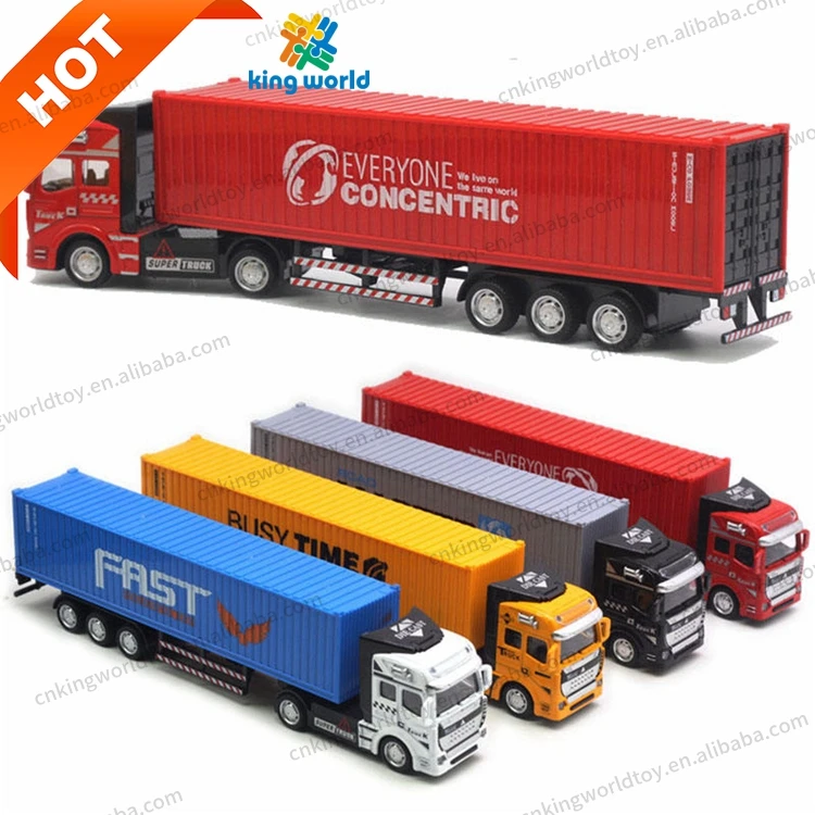 1:48 scale large metal friction vehicle toy alloy container heavy truck ...