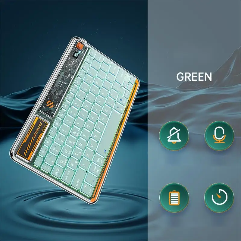Transparent Bluetooths Wireless Gaming Keyboard Rechargeable Rgb ...