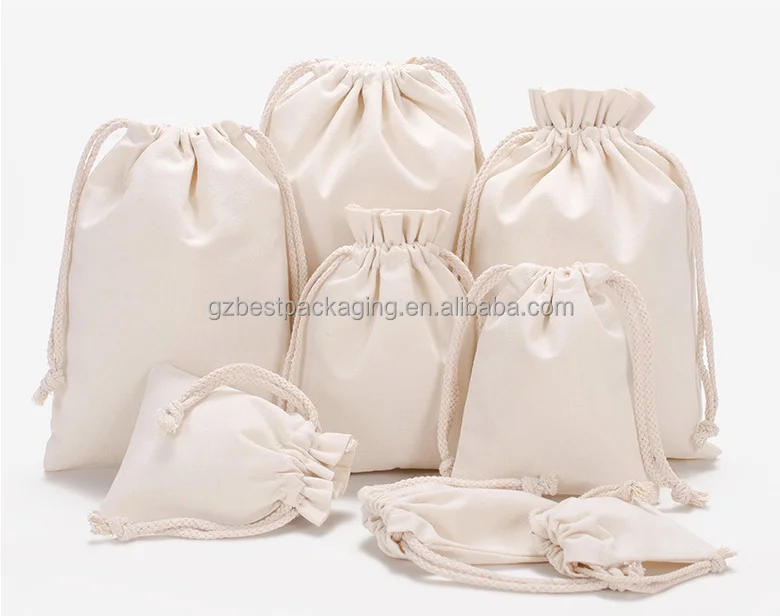 Reusable White Cotton Linen Pouch - Soft Clothes Dust Pouch