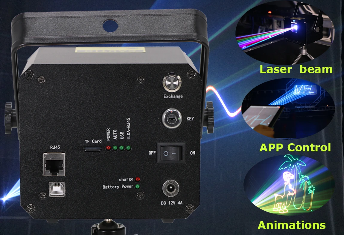 3w Rgb Laser Battery Powered Mini Lasercube Phone App Laser Display ...