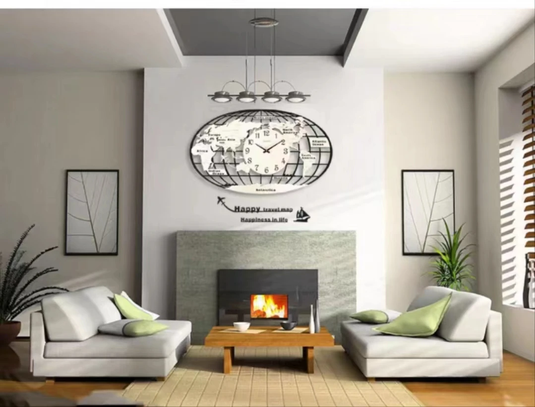 FUDA Wall Clock - Creative World Map Shape Smart LED Clock