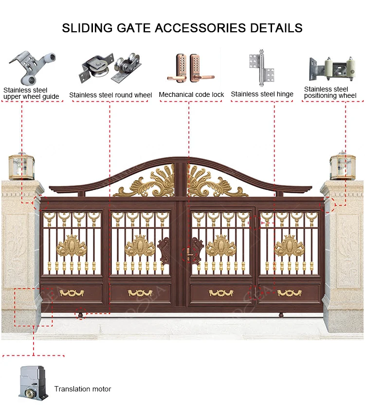 Modern Sliding Aluminum Gate - Indian House Main Gate Designs