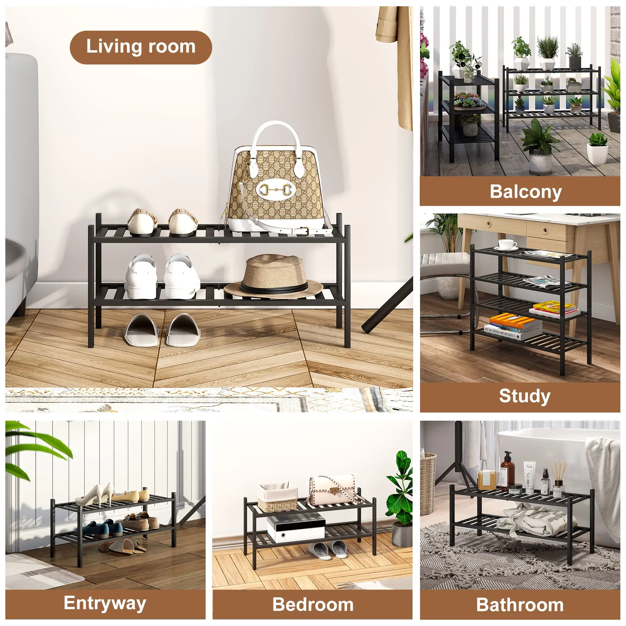 4 Tier Bamboo Shoe Rack - Stylish Storage Solutions