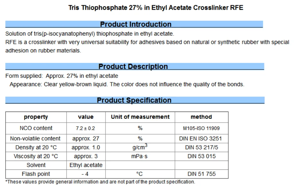 Desmodur RFE Crosslinker - Isocyanate for Rubber Adhesives
