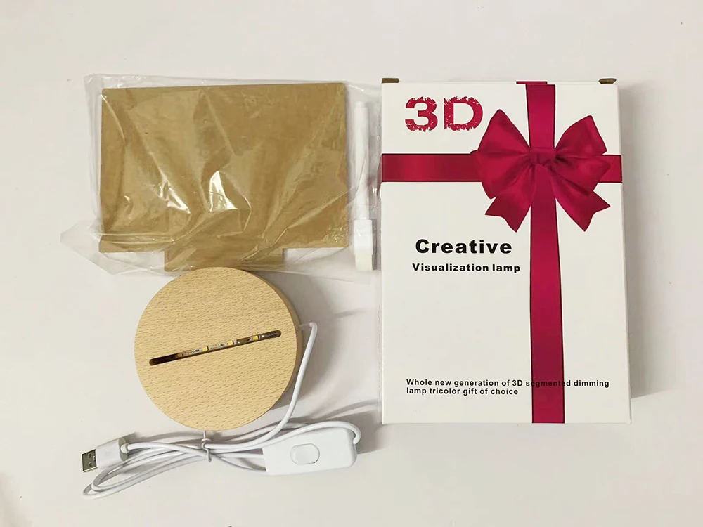 Luminous Blank Acrylic Rewritable Transparent Message Board Wooden Base ...