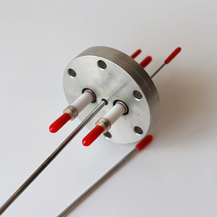 Metallized Vacuum Electrode Flanges Ceramic With 3 Pins Insulated Ultra ...